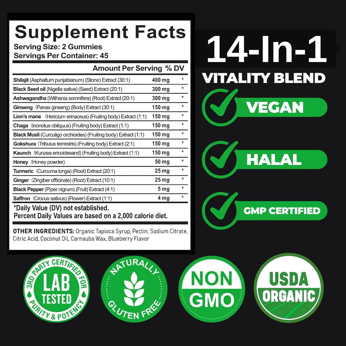 Whole food multivitamin with Shilajit