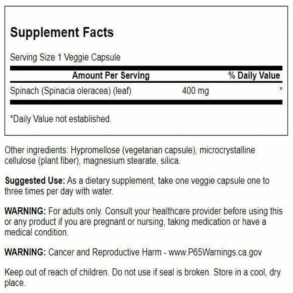 whole food spinach leaf capsules
