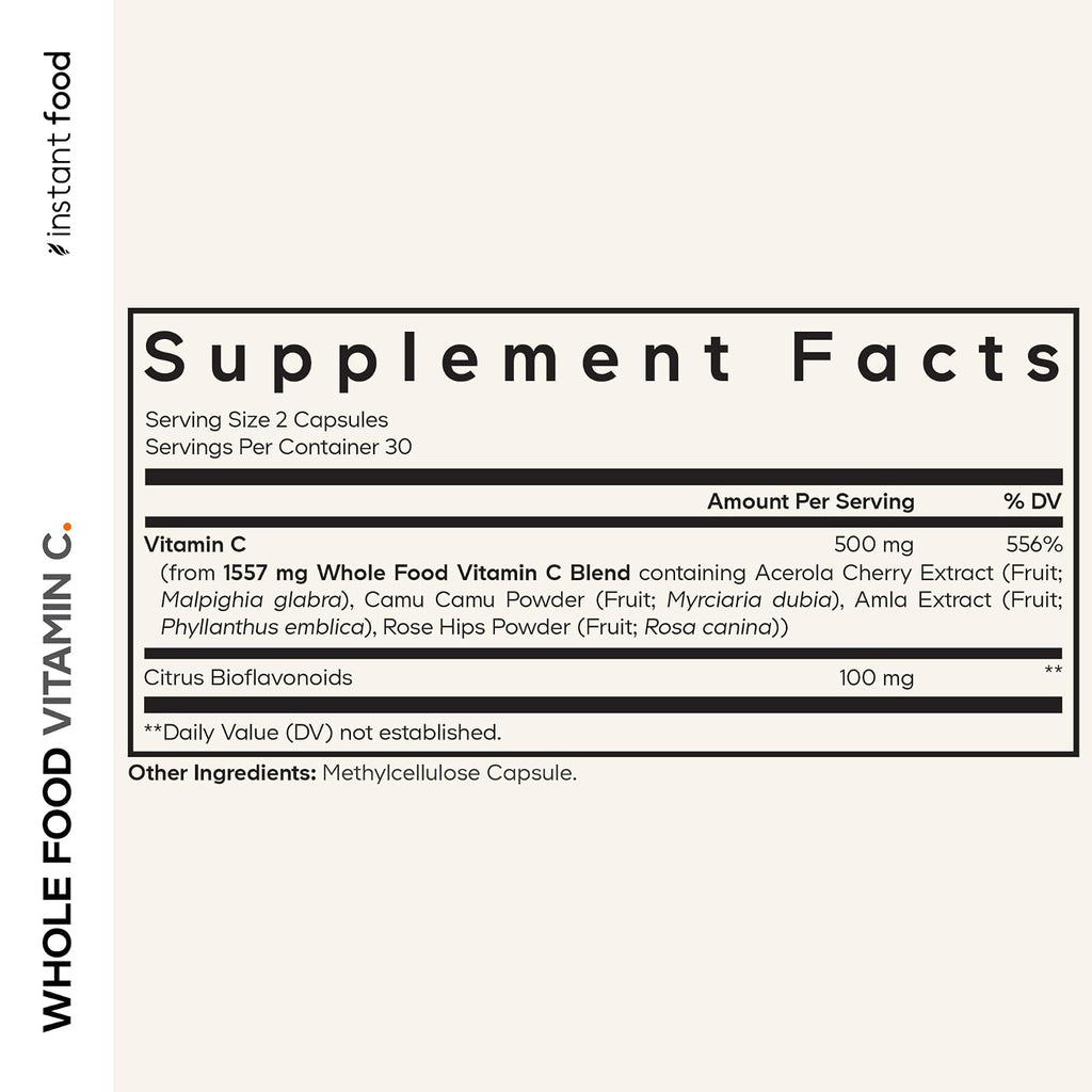 Whole food vitamin C 500 mg capsules