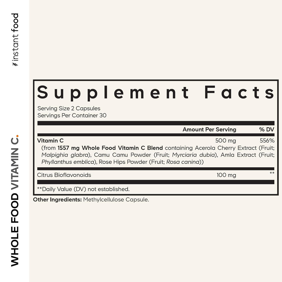 Whole food vitamin C 500 mg capsules