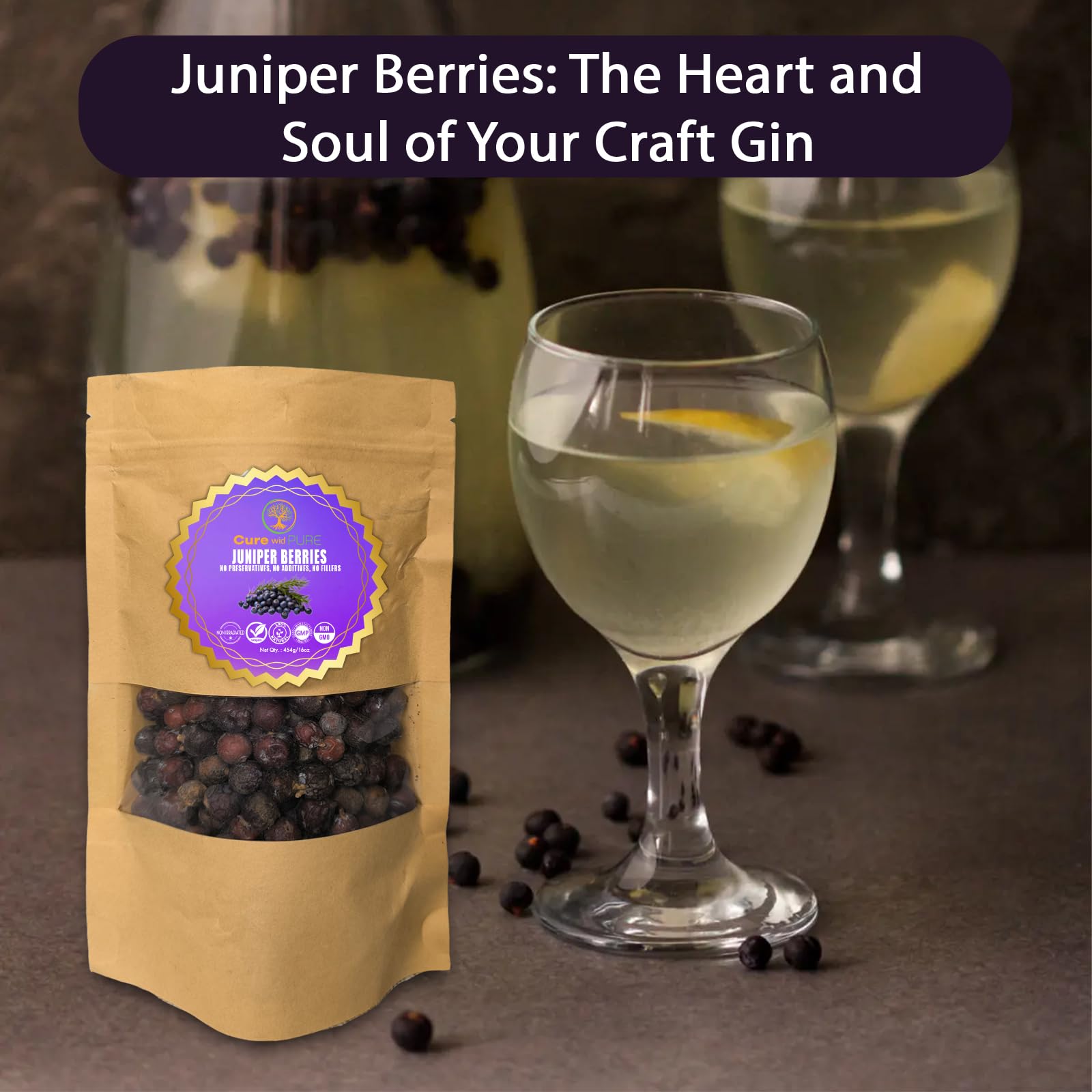 Whole juniper berries for herbal tea