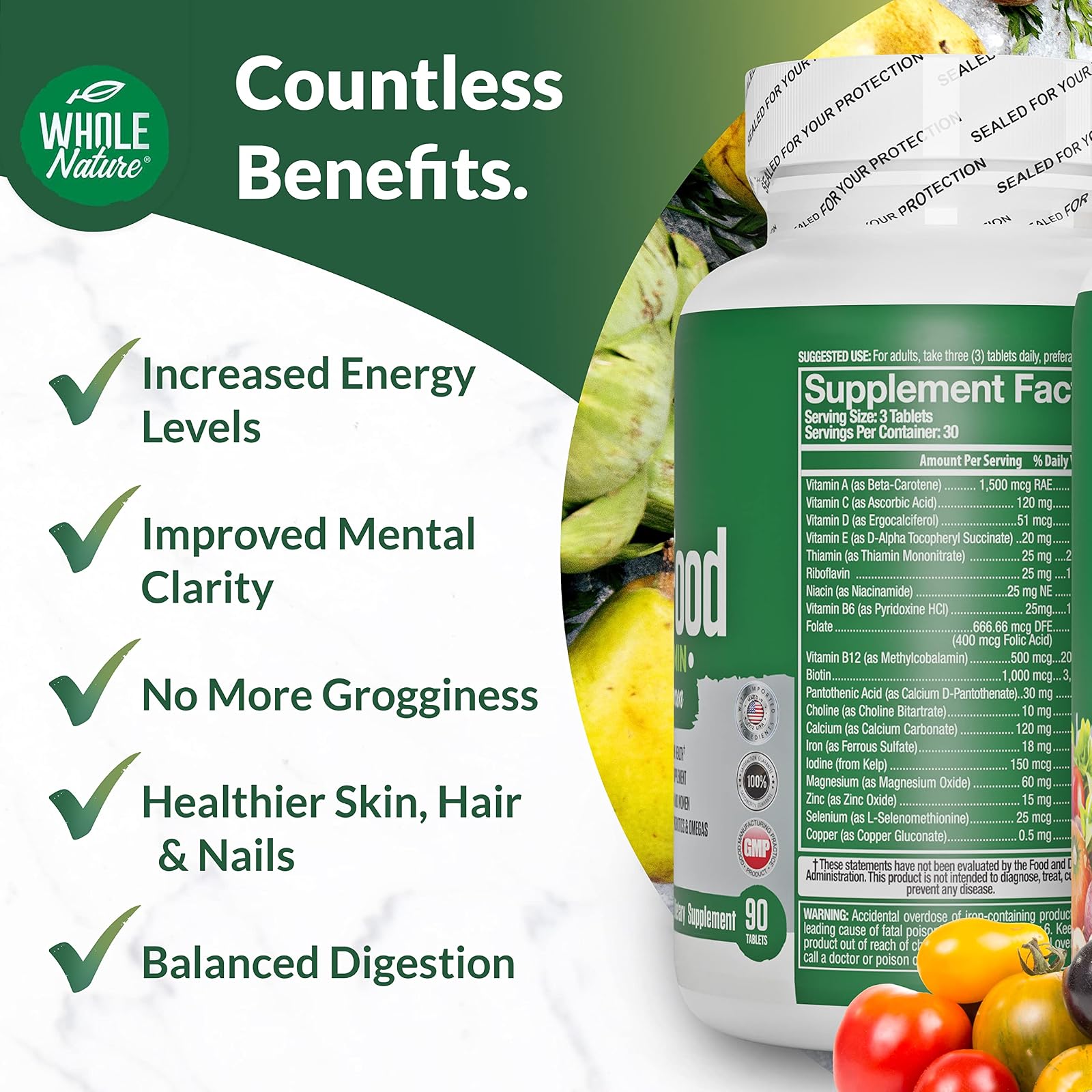 Whole Nature vitamins for overall vitality