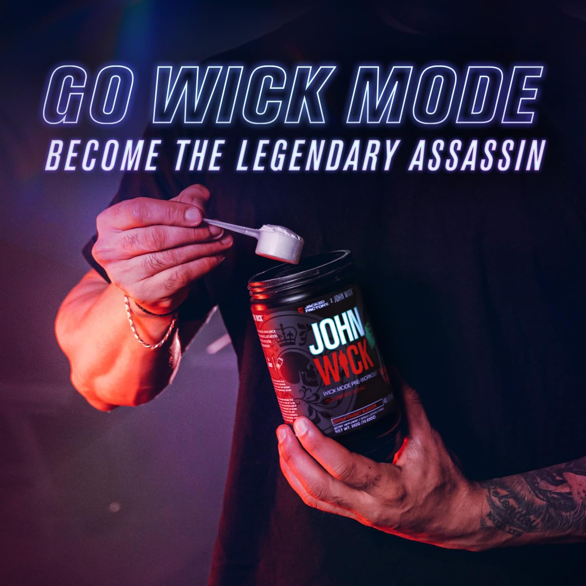 Wick Mode pre-workout powder with no crash