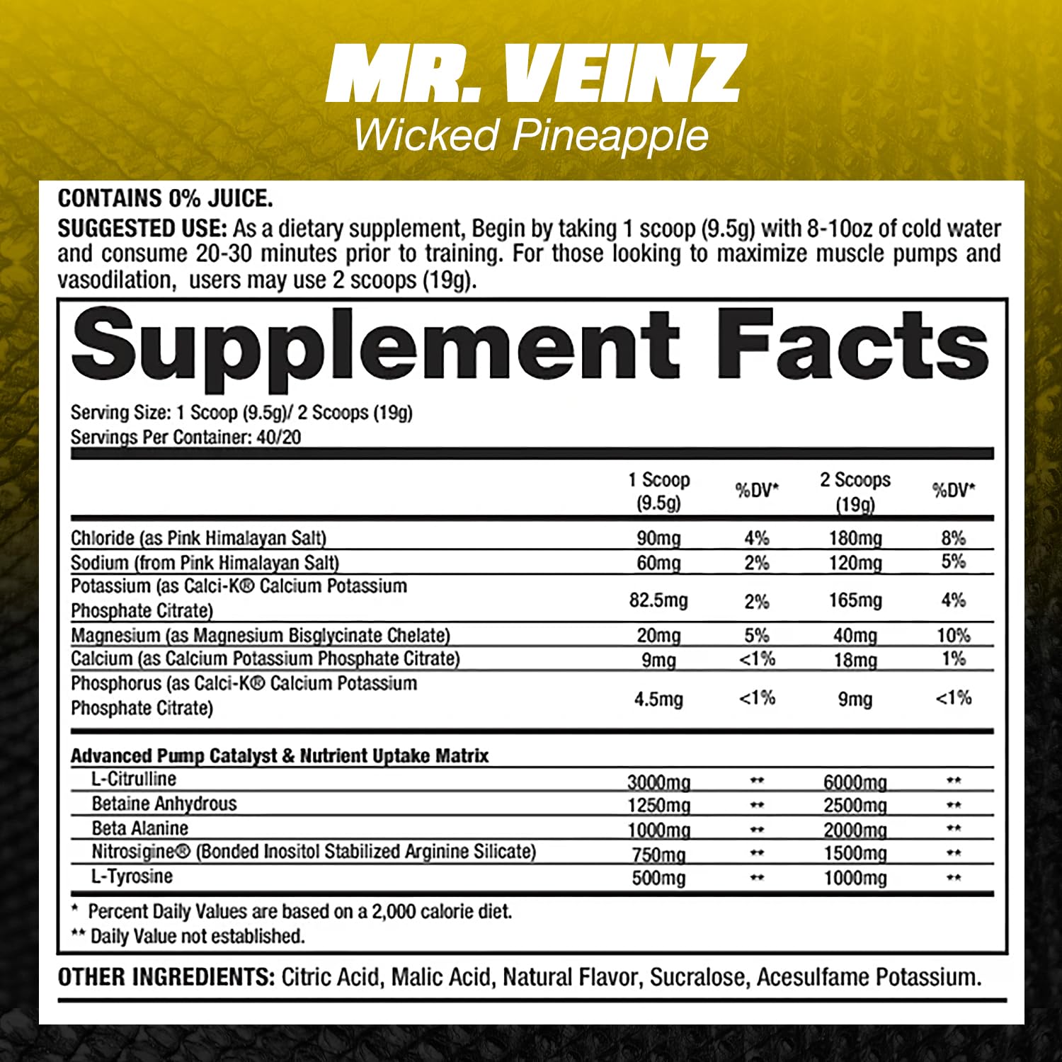 Wicked Pineapple flavour pre-workout powder