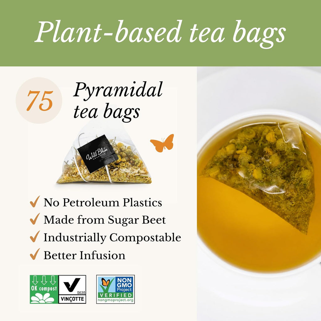 Wild Bliss chamomile tea for stress relief