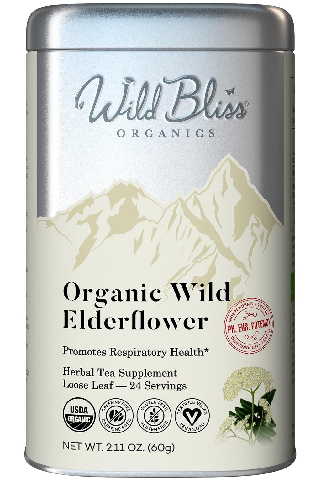 Wild Bliss organic elderflower tea