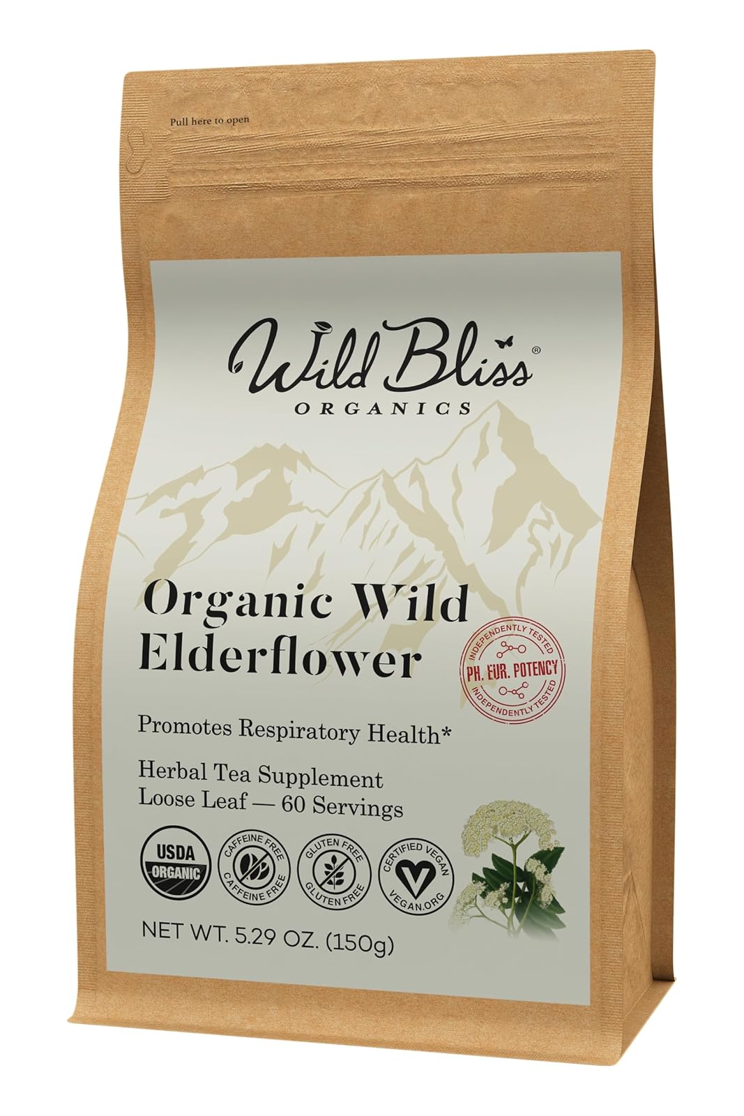 Wild Bliss organic elderflower tea