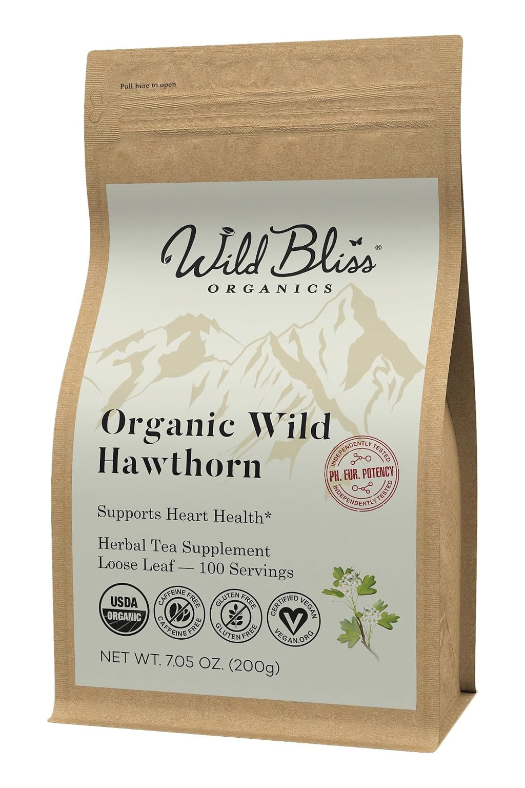 Wild Bliss organic hawthorn tea benefits