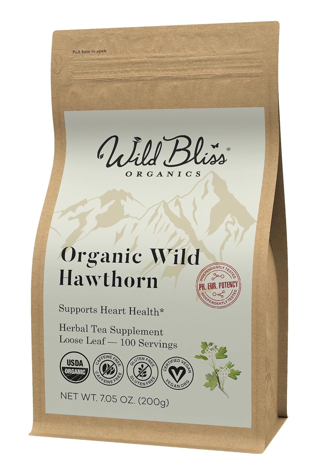 Wild Bliss organic hawthorn tea benefits