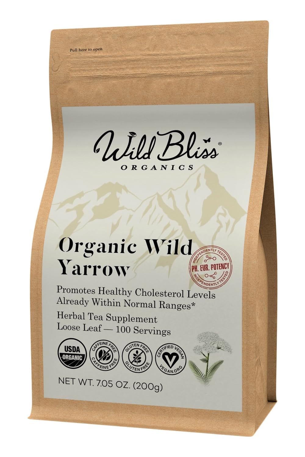 Wild Bliss organic yarrow flower tea