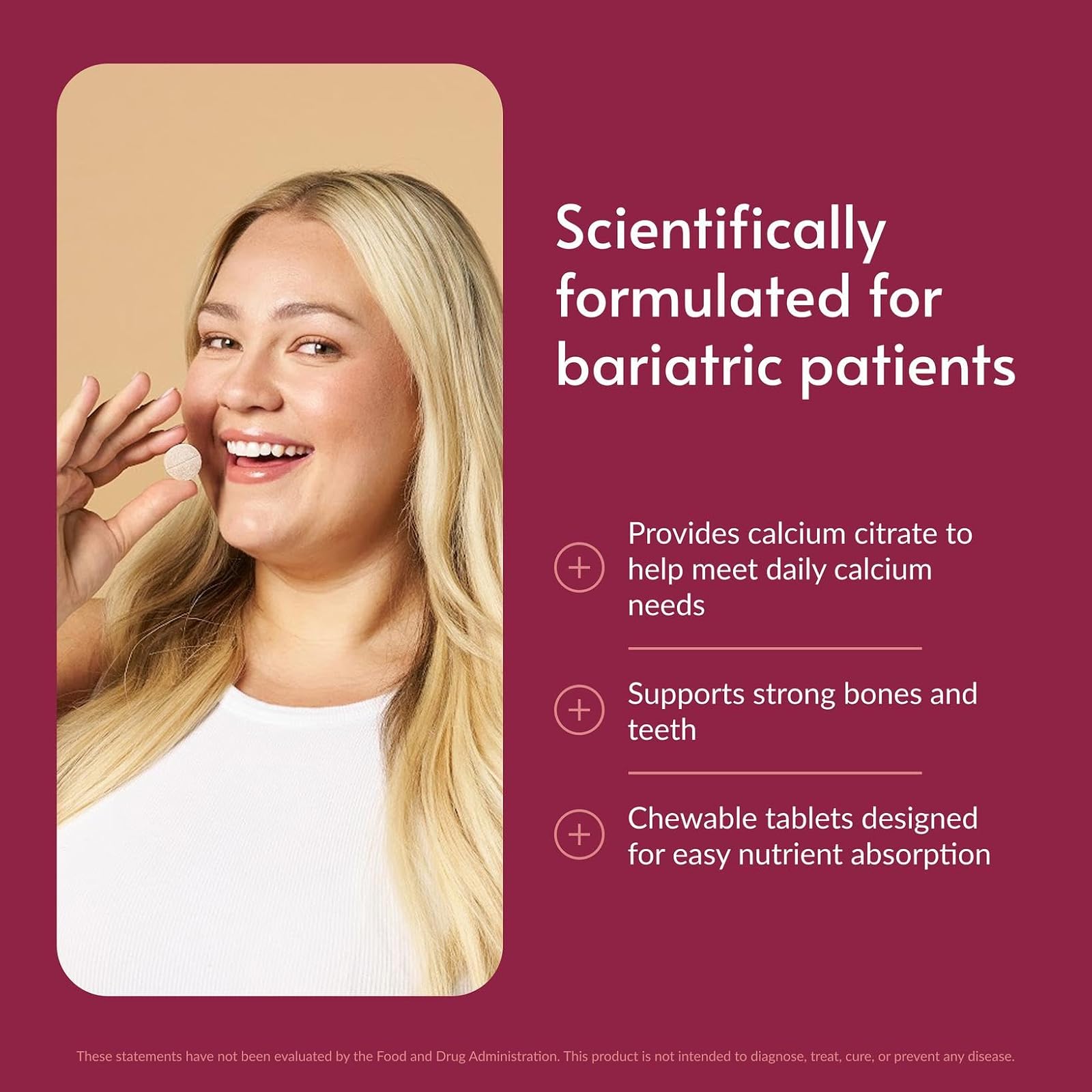 Wild cherry flavour calcium supplement