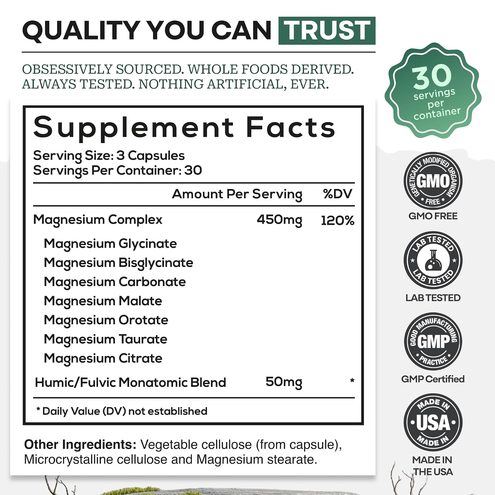 Wild Foods magnesium oxide for energy support