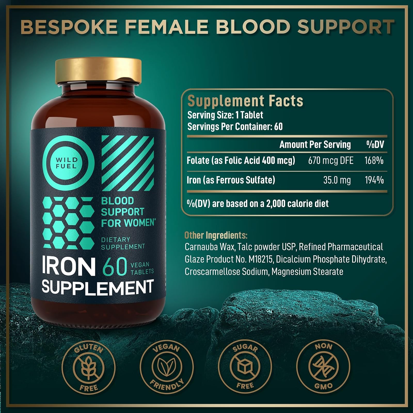 WILD FUEL iron tablets for vegans