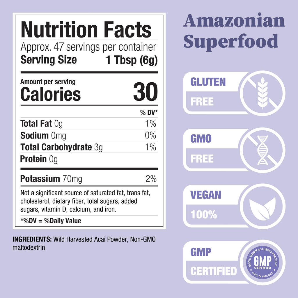 wild harvested acai berry nutrition