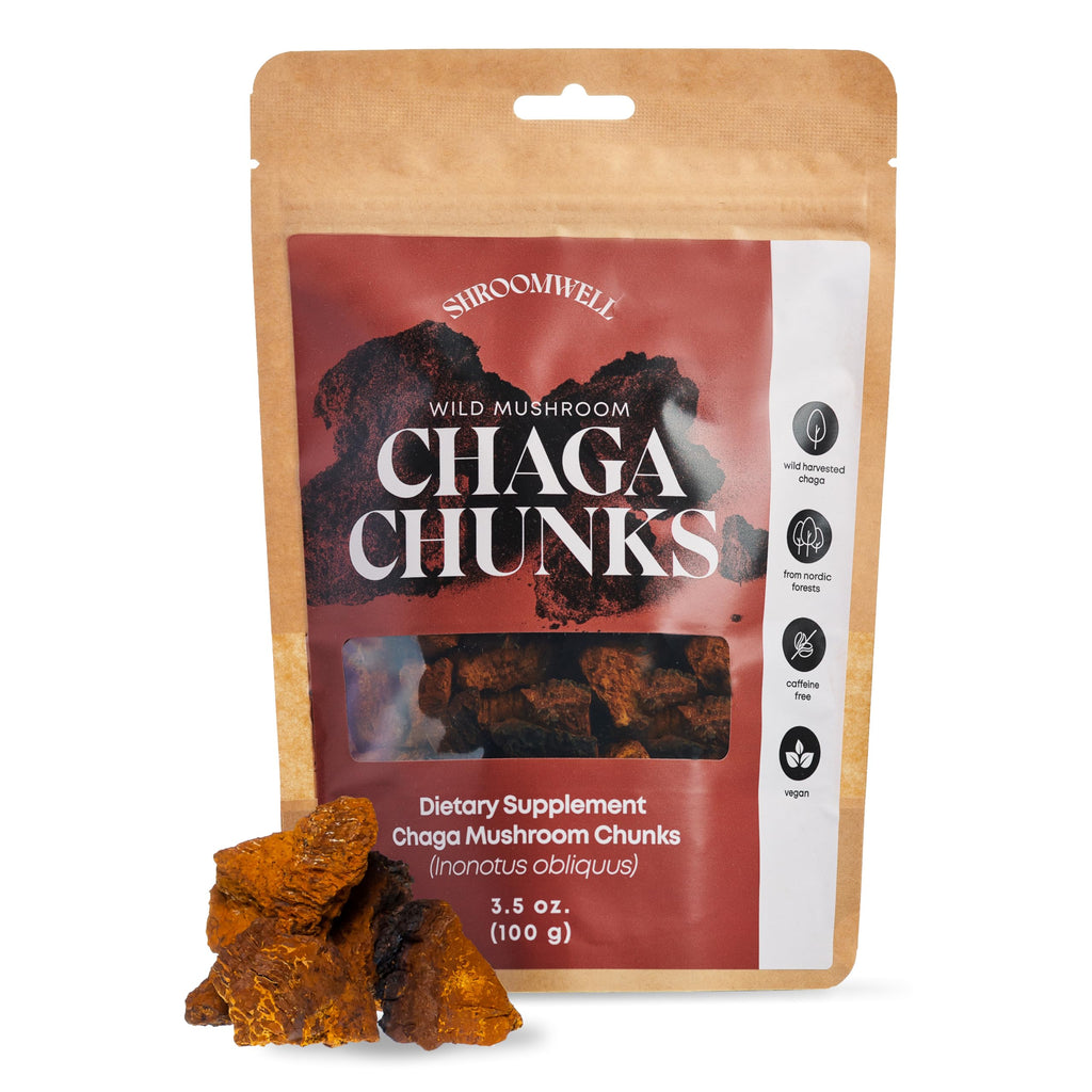 wild harvested chaga mushroom chunks