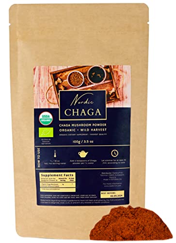 wild harvested chaga mushrooms for smoothies