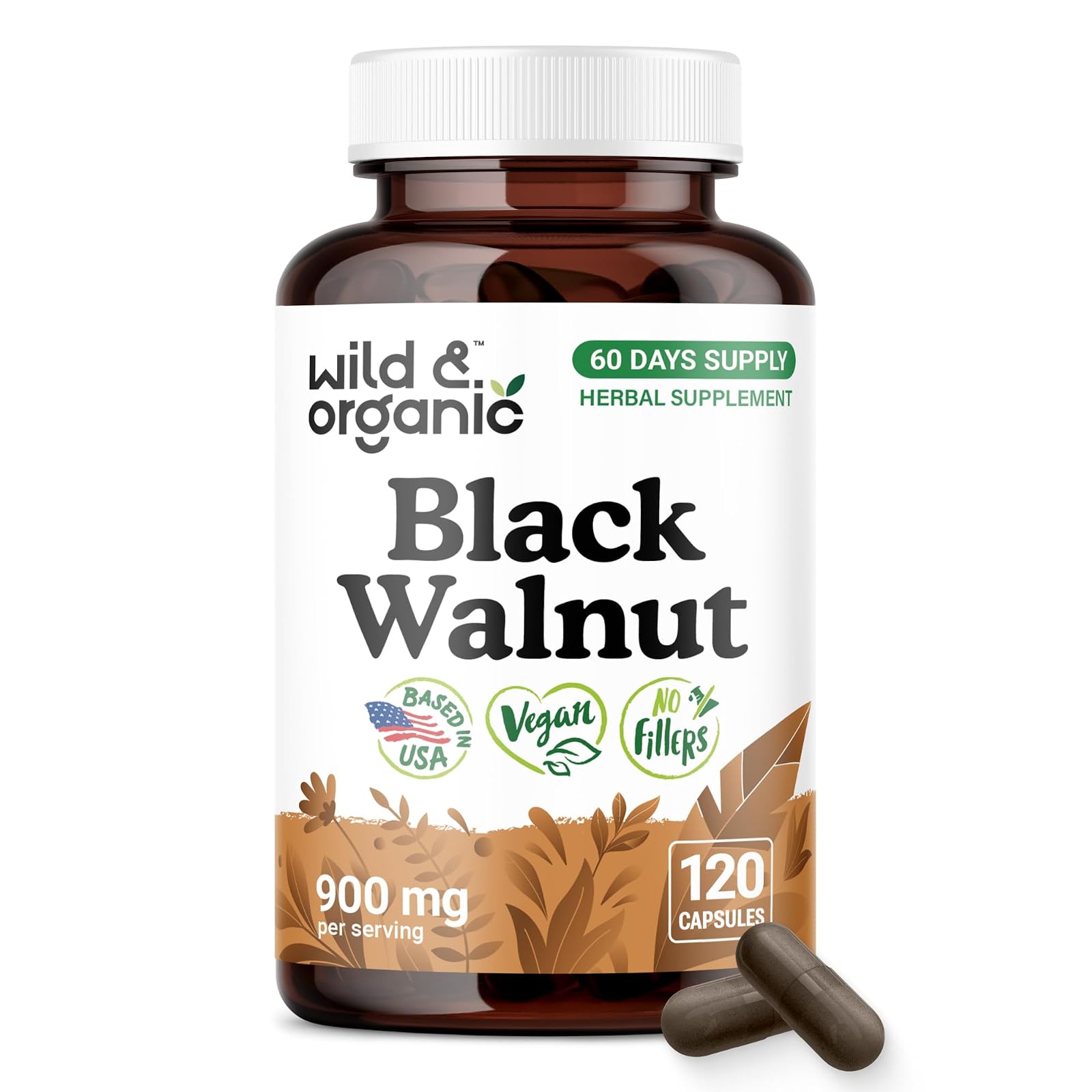 Wild & Organic Black Walnut capsules