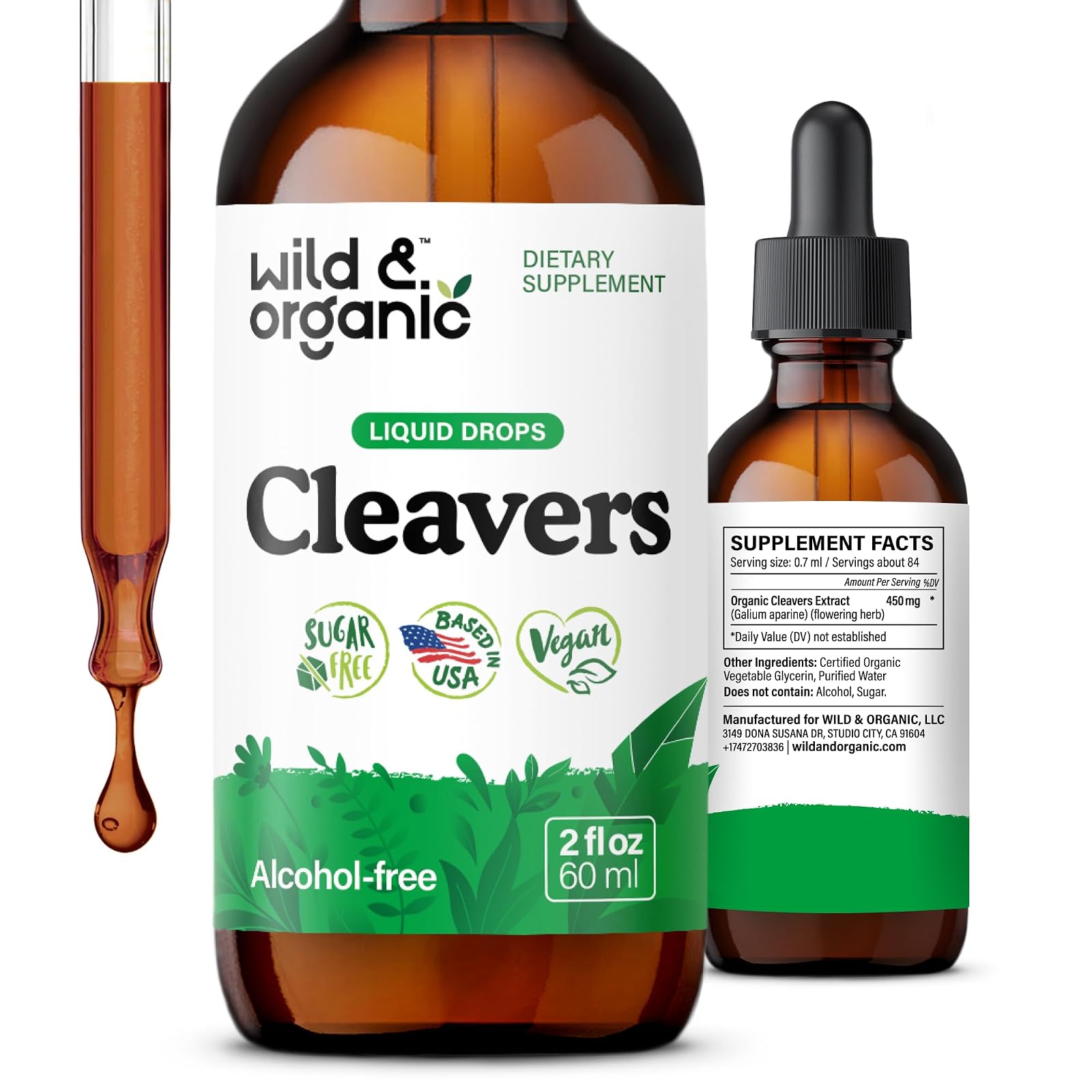 Wild & Organic Cleavers detox drops