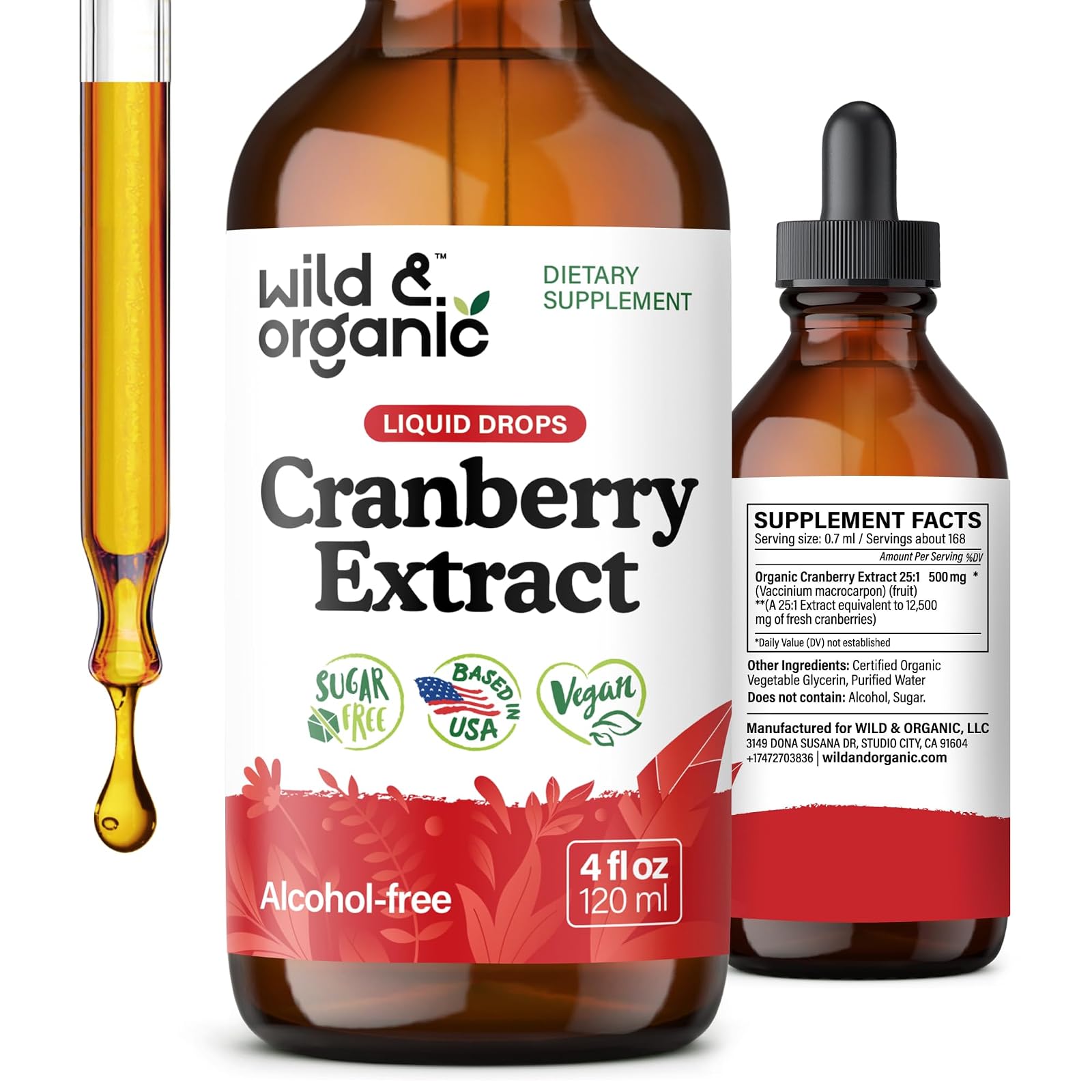 wild organic cranberry extract liquid drops