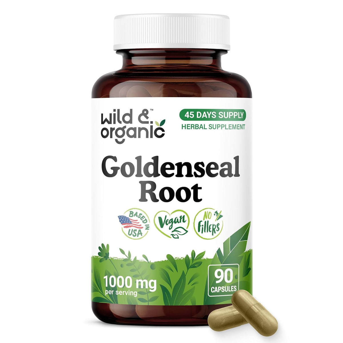 Wild & Organic Goldenseal root capsules