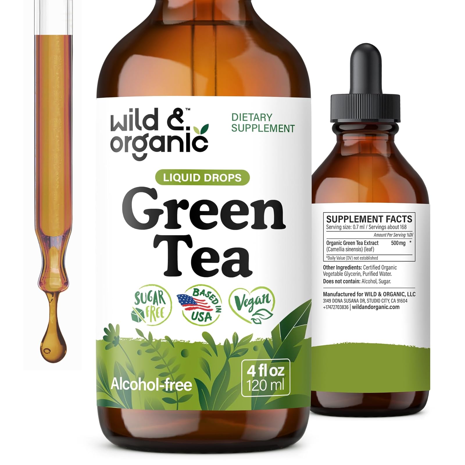wild organic green tea extract drops
