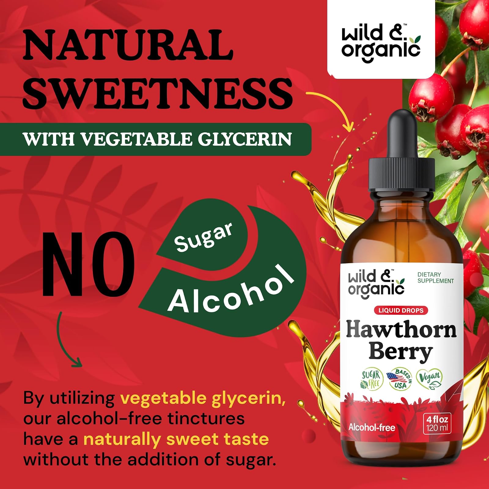 wild organic hawthorn berry tincture 4 oz