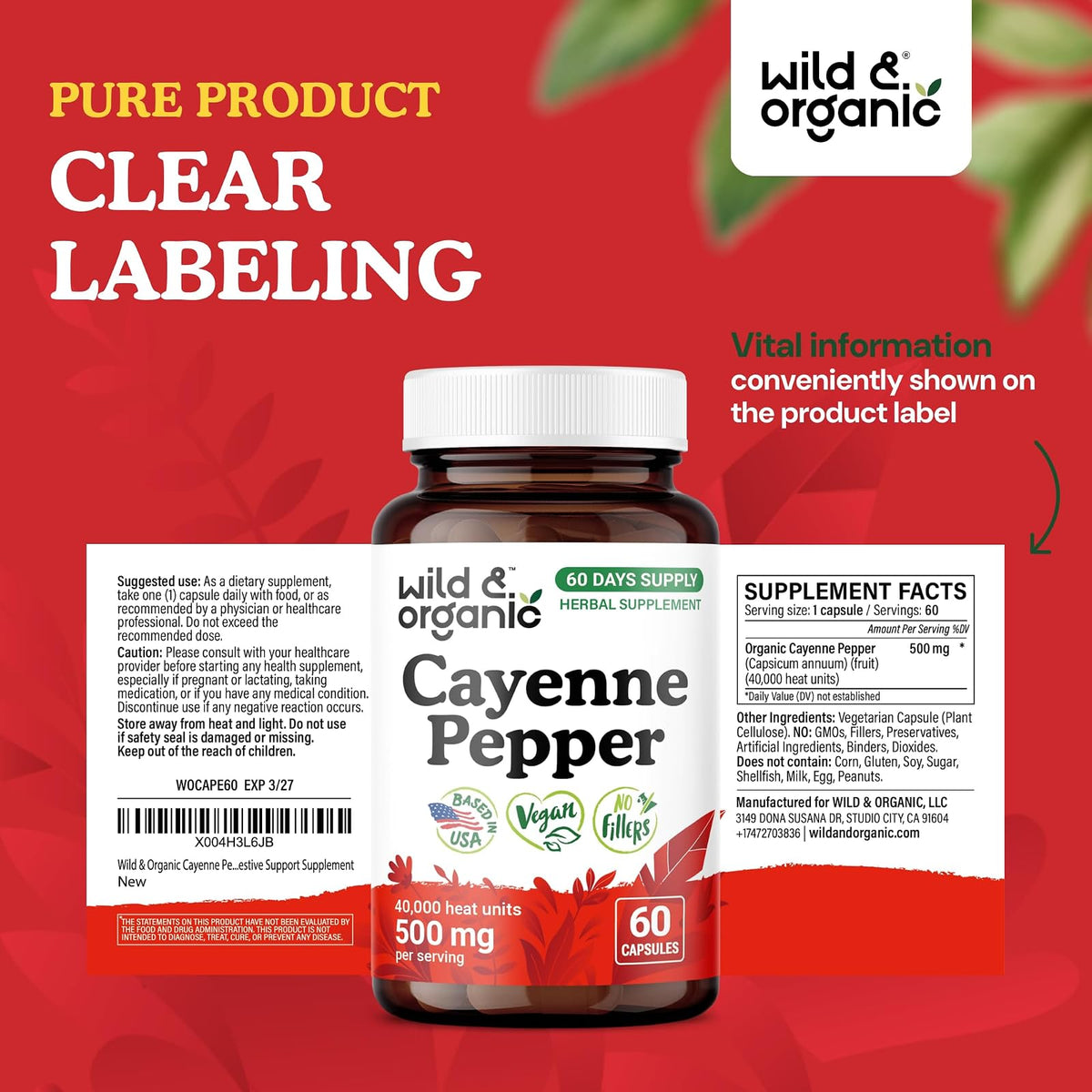 Wild & Organic herbal cayenne extract
