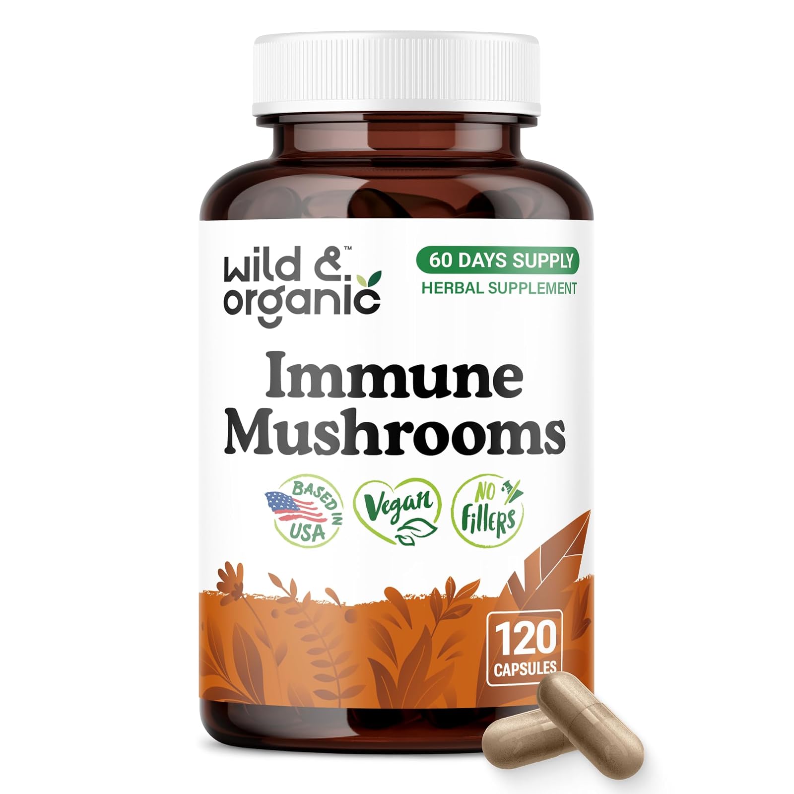Wild & Organic immune mushroom capsules