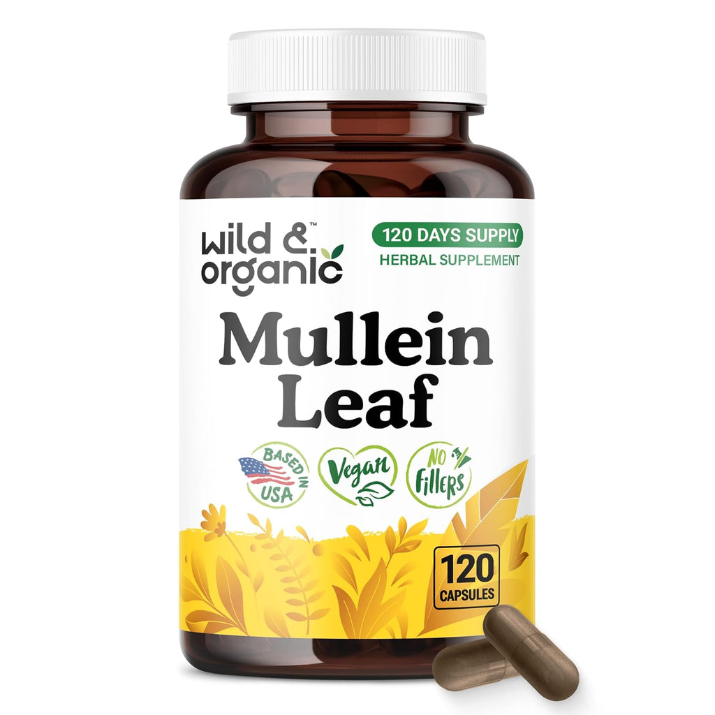 Wild & Organic Mullein capsules for wellness