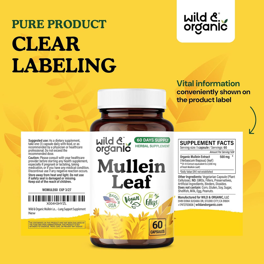 Wild & Organic Mullein for holistic health