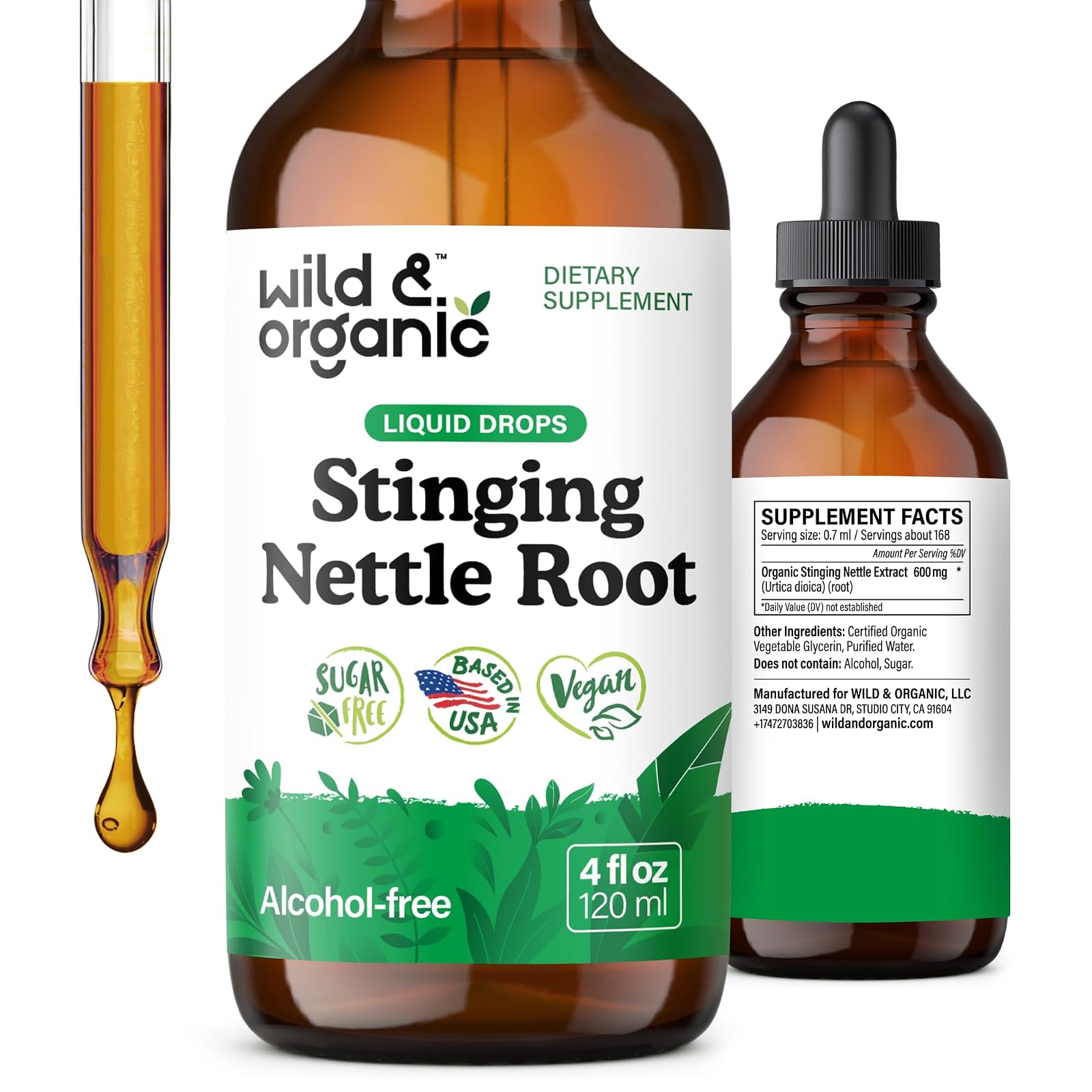 wild organic nettle root extract drops