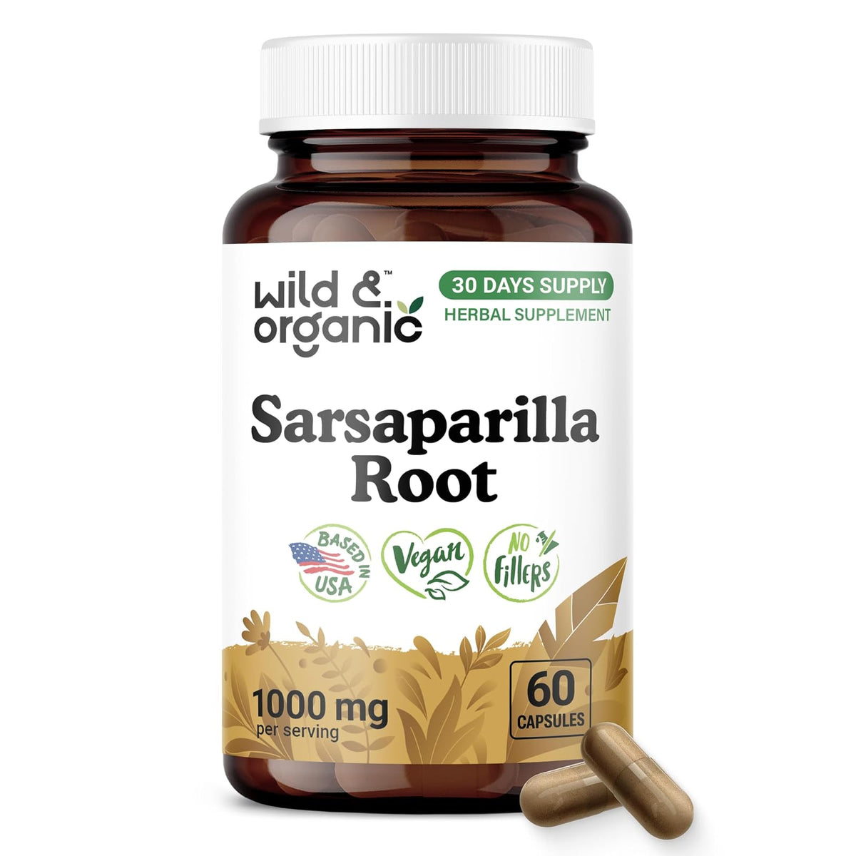 Wild & Organic Sarsaparilla detox capsules
