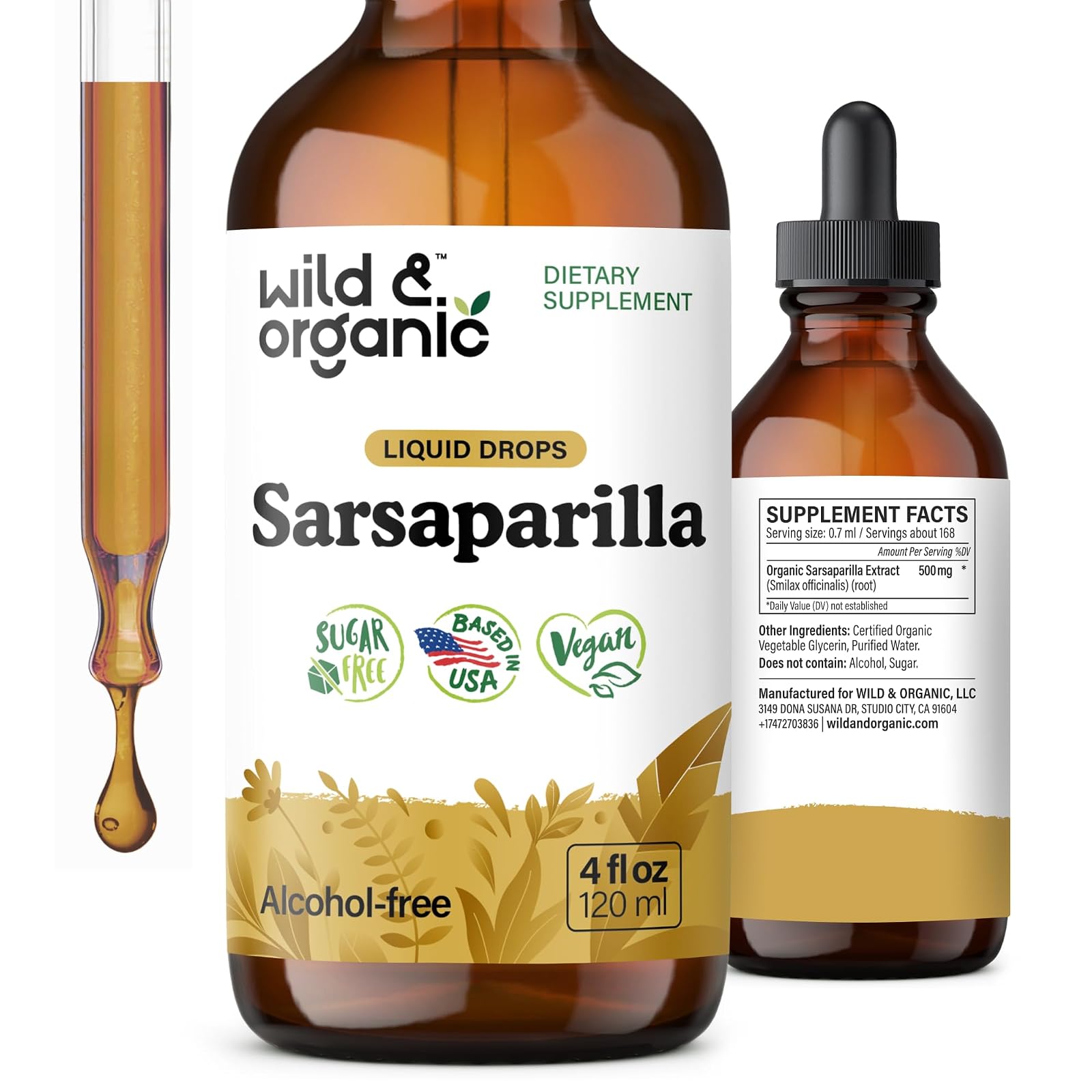 Wild & Organic sarsaparilla root tincture benefits