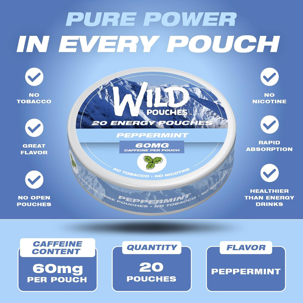 Wild Pouches peppermint flavour caffeine