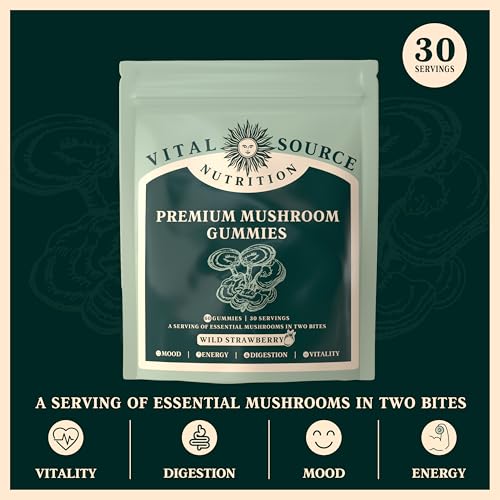 Wild strawberry flavour mushroom gummies