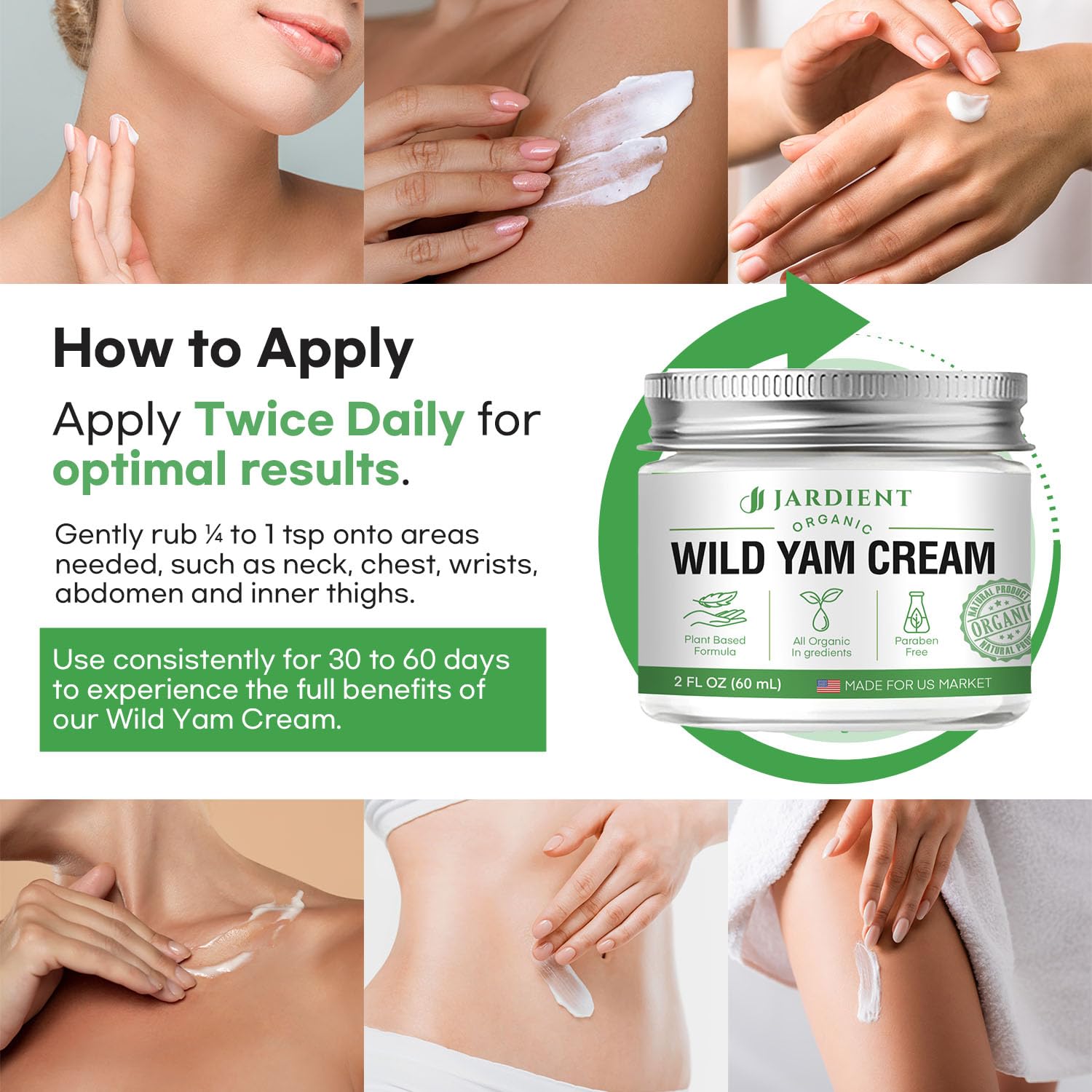 Wild Yam cream for skin hydration