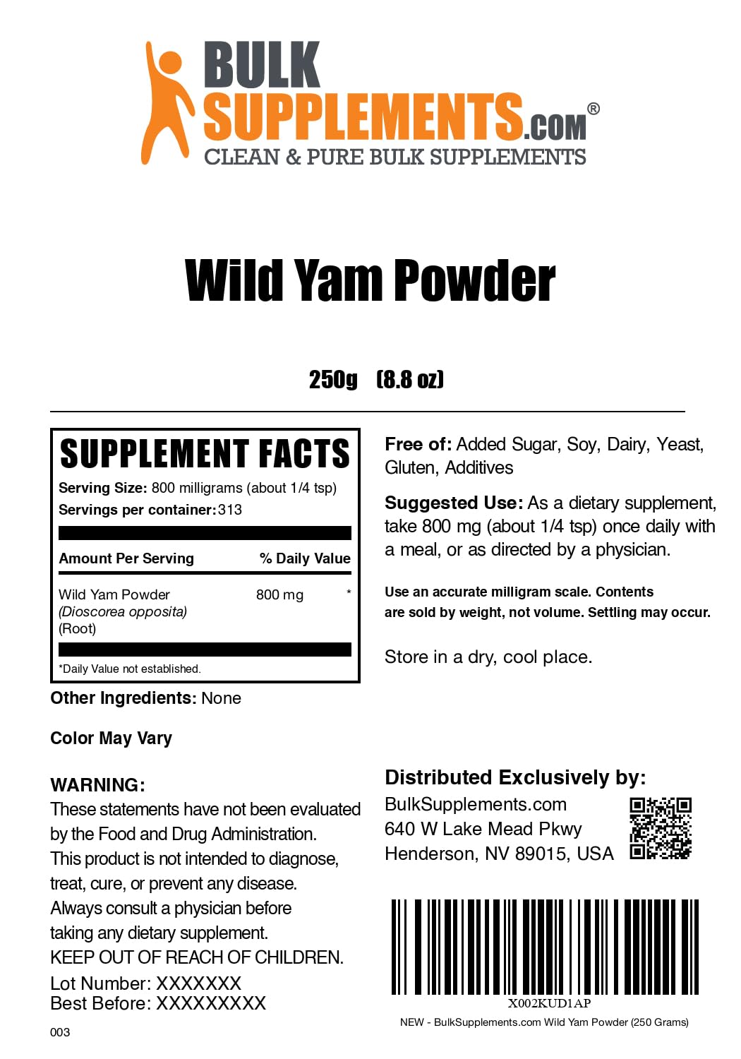 Wild Yam powder for immune support