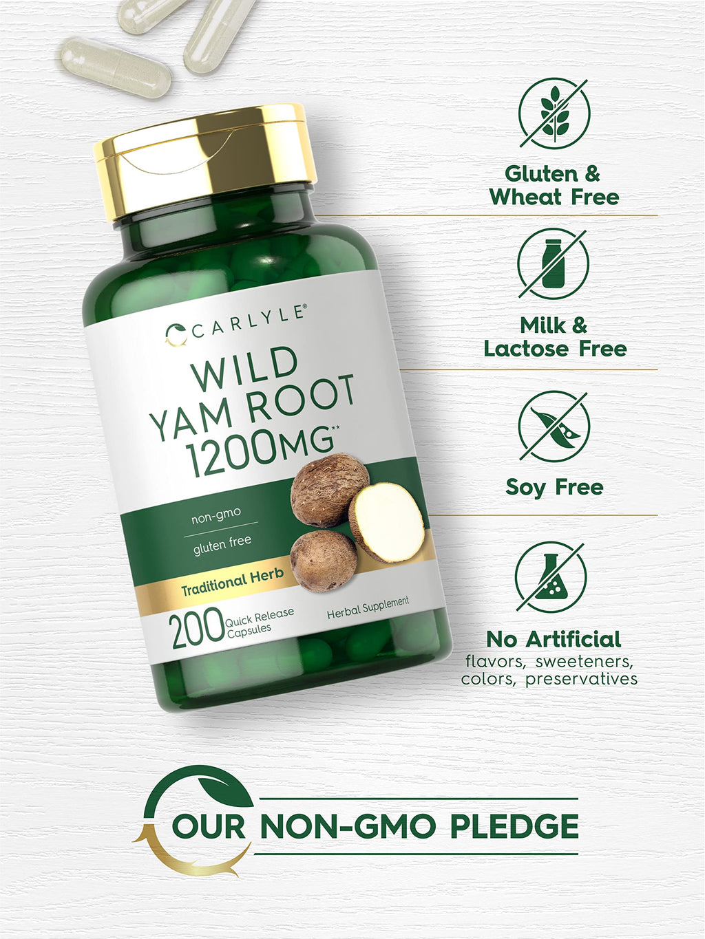 Wild Yam Root Capsules for digestive health