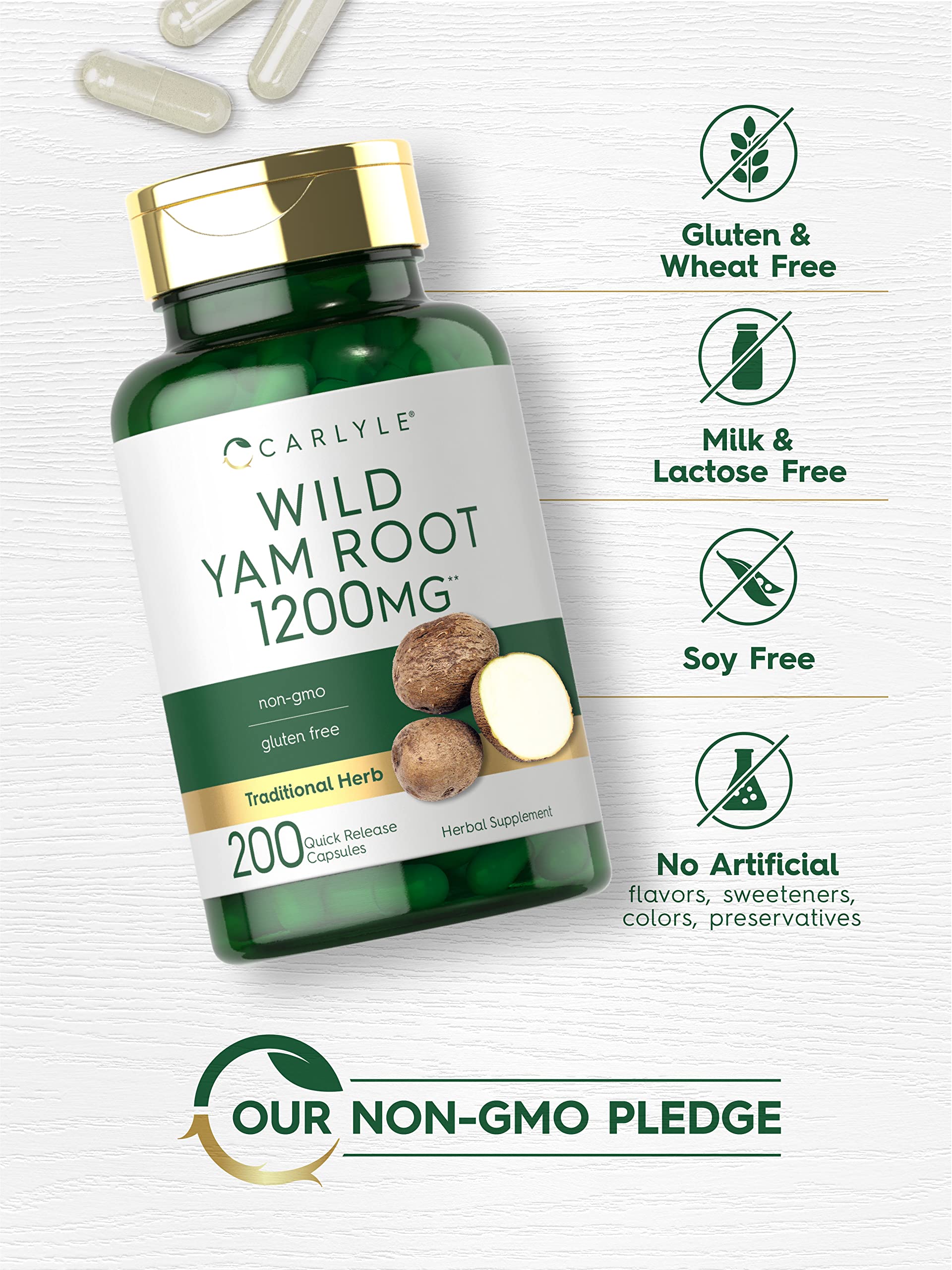 Wild Yam Root Capsules for digestive health