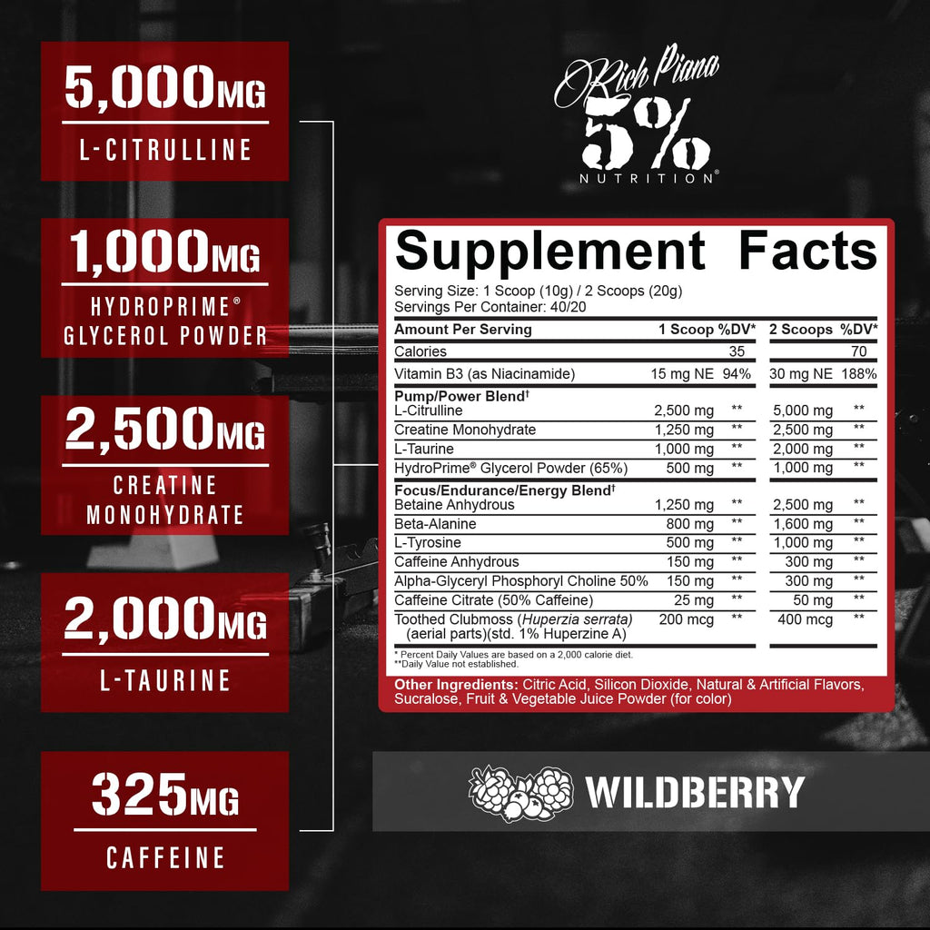 Wildberry flavour pre workout supplement