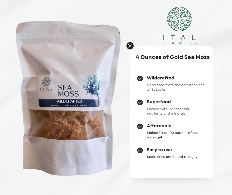 wildcrafted sea moss from St Lucia