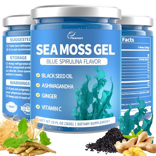 wildcrafted sea moss gel blue spirulina