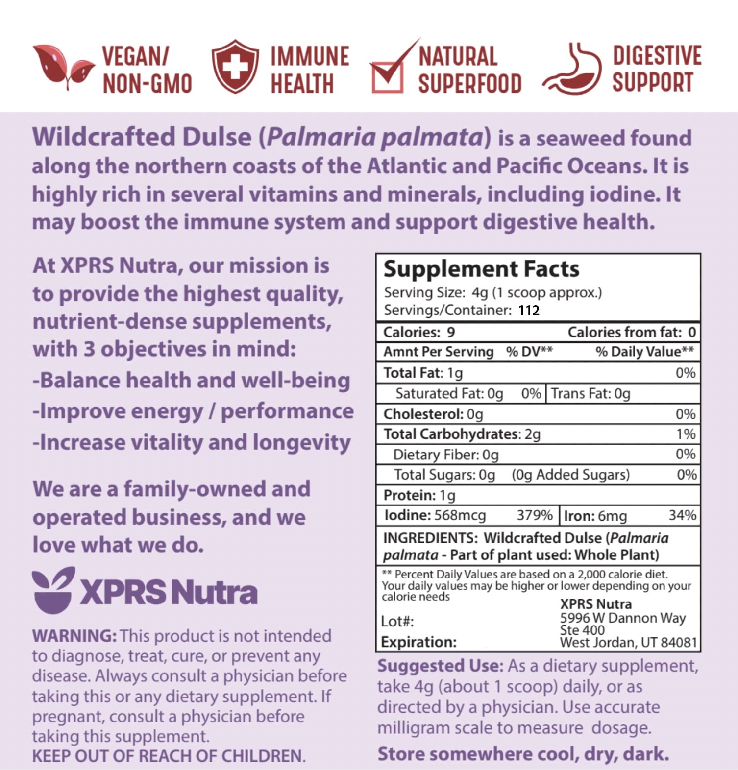 Wildcrafted seaweed for mineral balance