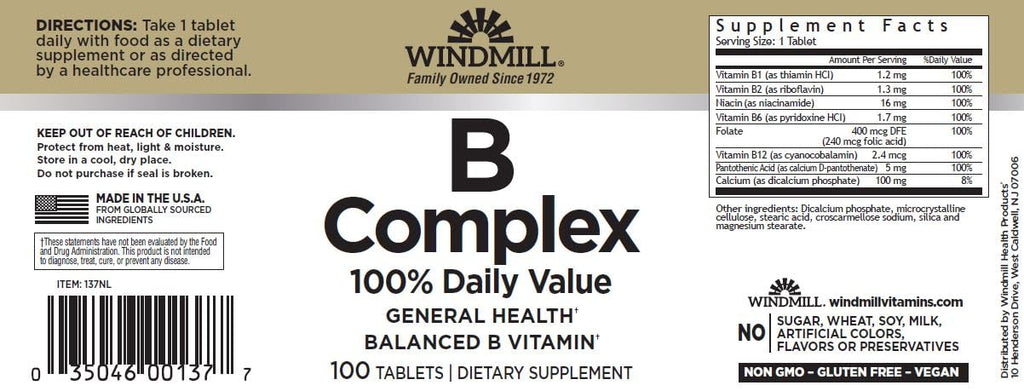 Windmill B-Complex vitamins for stress relief