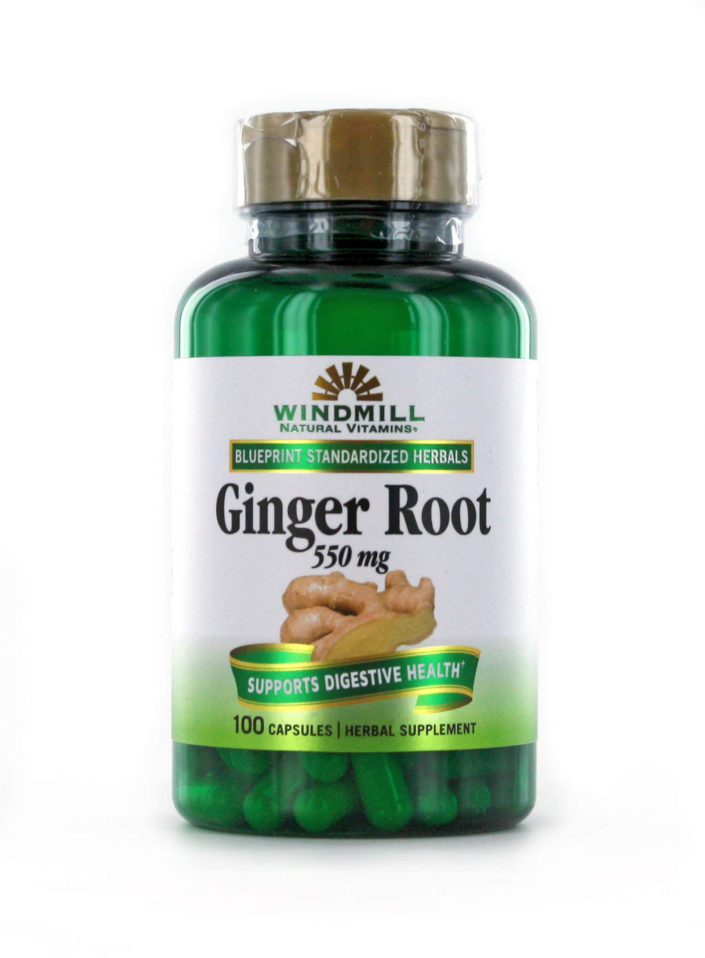 Windmill ginger root capsules for wellness