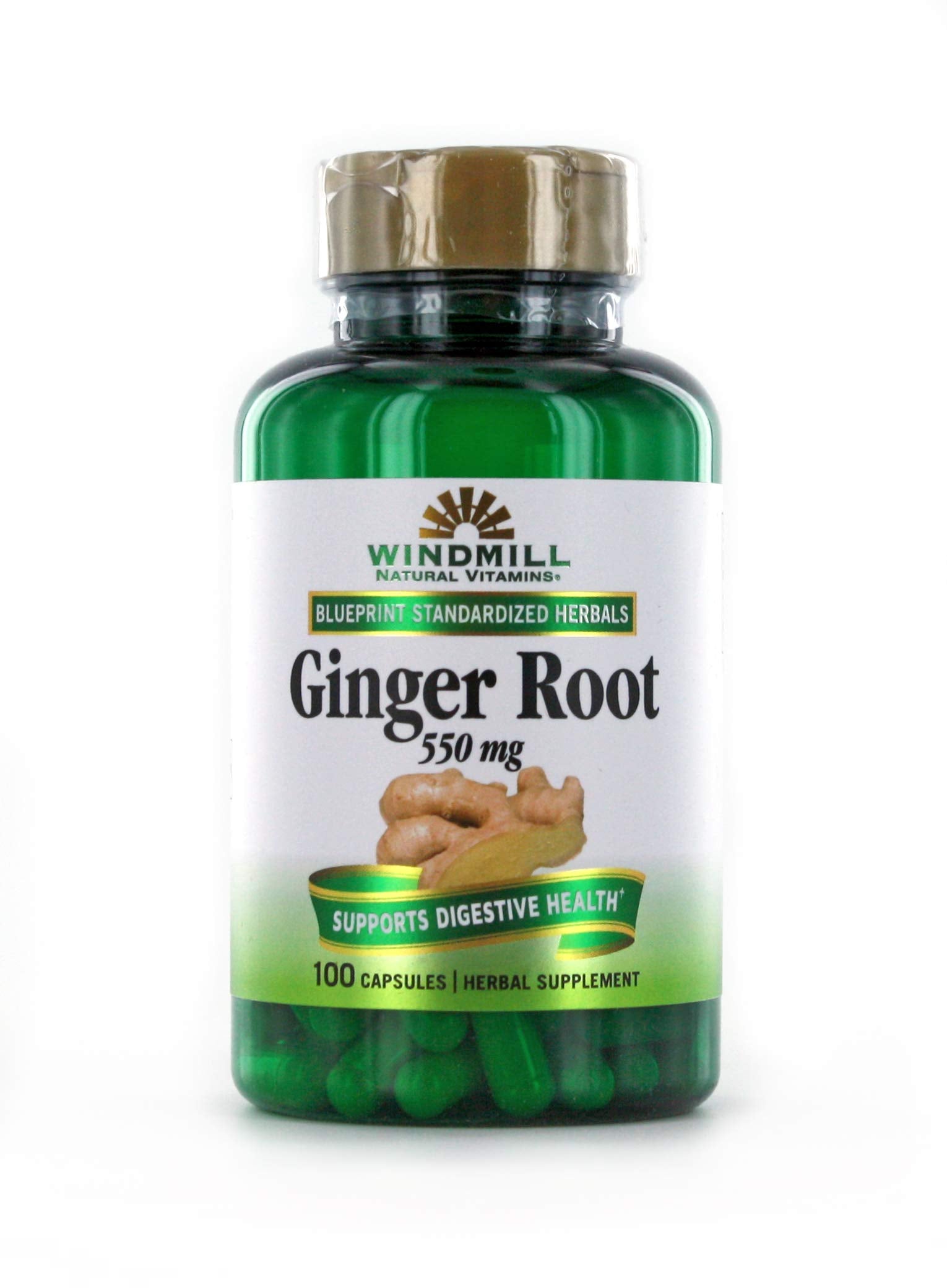Windmill ginger root capsules for wellness