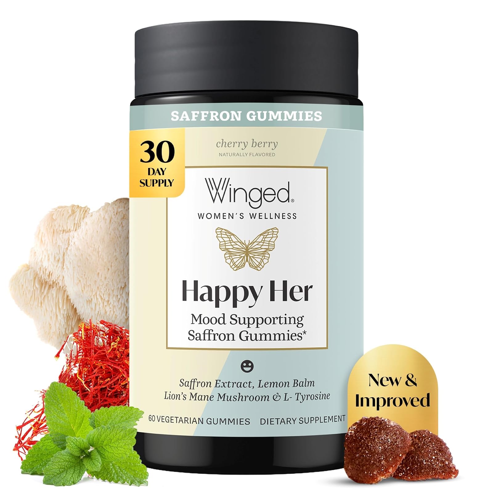 Winged Wellness daily mood support gummies