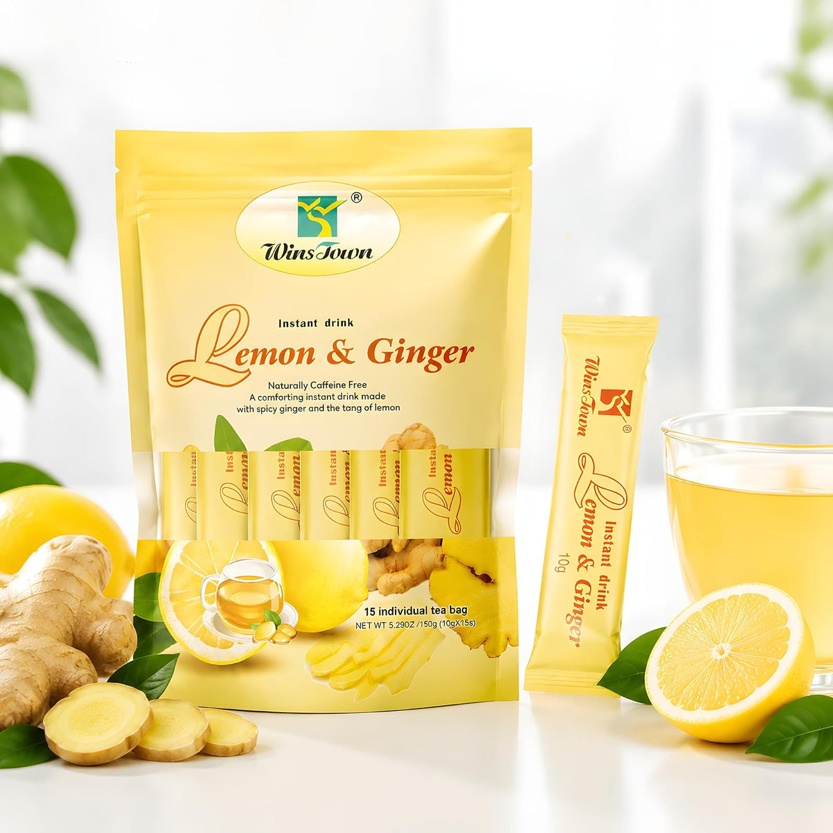 Wins Town honey ginger tea bags