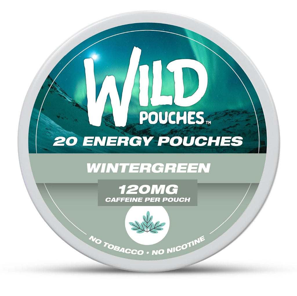Wintergreen caffeine pouches for energy