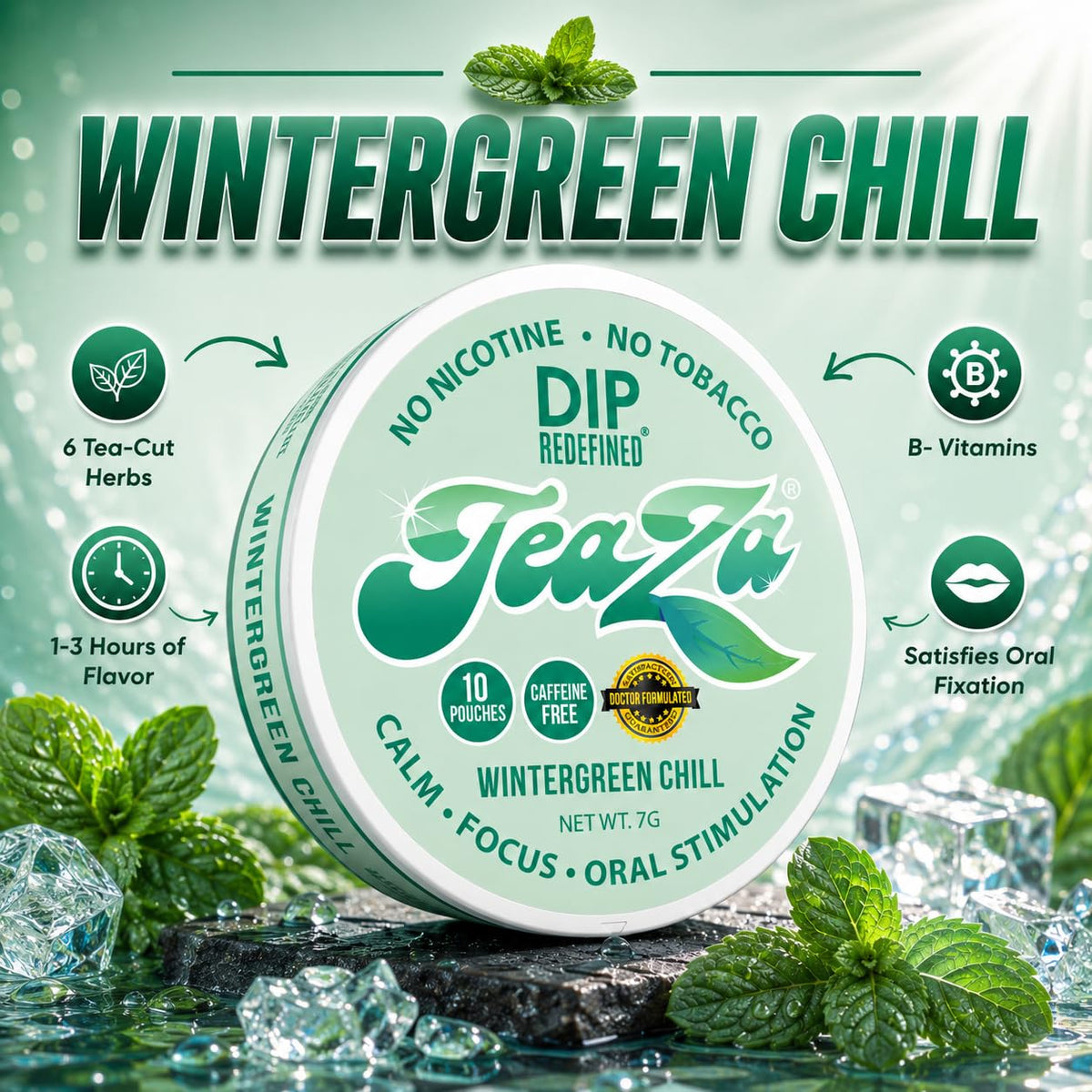 Wintergreen Chill energy boost pouches
